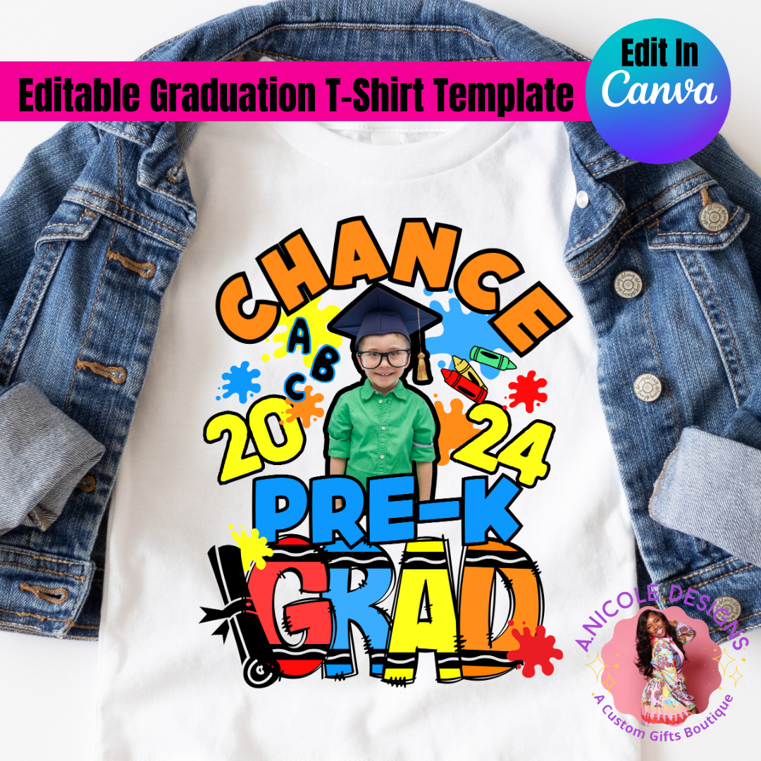 Editable Graduation T-Shirt Template #7 – A.Nicole Designs