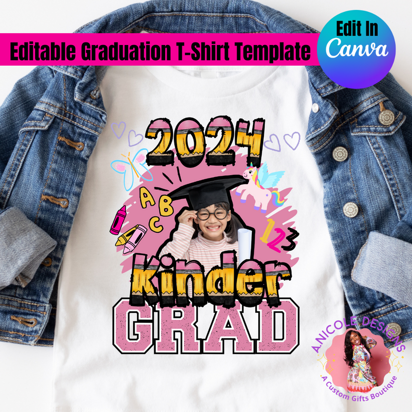 Editable Graduation T-Shirt Template #8 – A.Nicole Designs